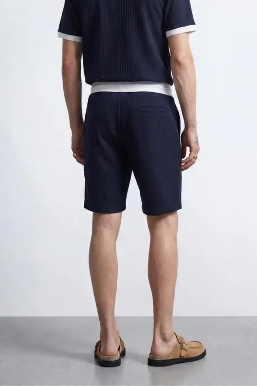 TWISTED TAILOR Henry Textured Knit Shorts With Drawstring Waist