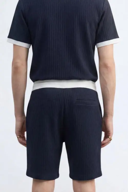 TWISTED TAILOR Henry Textured Knit Shorts With Drawstring Waist
