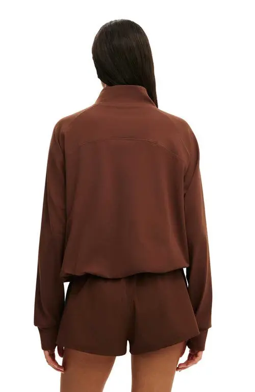 Cotton:on Active Oversized Track Jacket With Contrast Piping - Chestnut