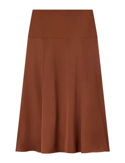 Whistles Panel Waist Satin Midi Skirt