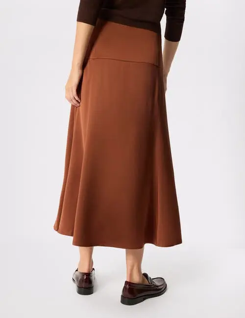 Whistles Panel Waist Satin Midi Skirt