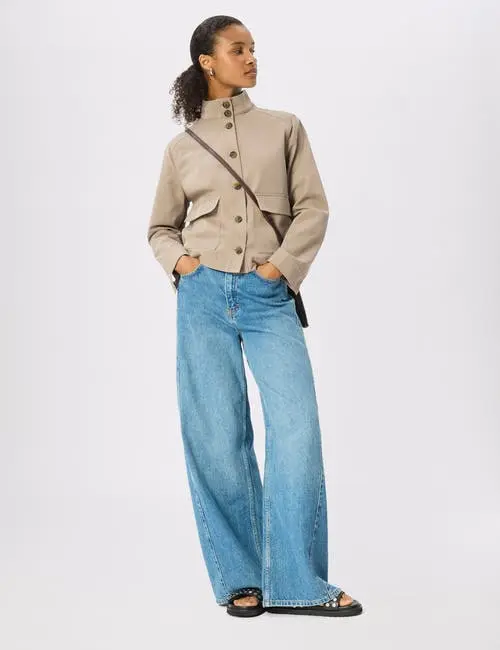 Whistles Funnel Neck Cropped Jacket