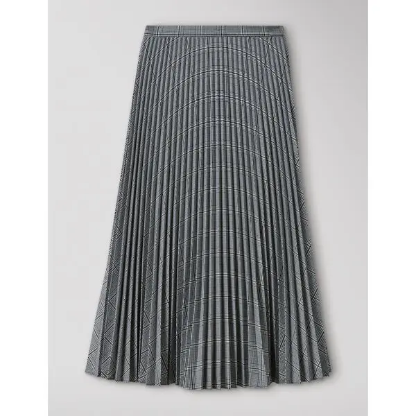 Whistles Check Pleated Midi Skirt