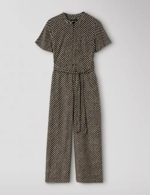 Whistles Short Sleeve Wide Leg Jumpsuit