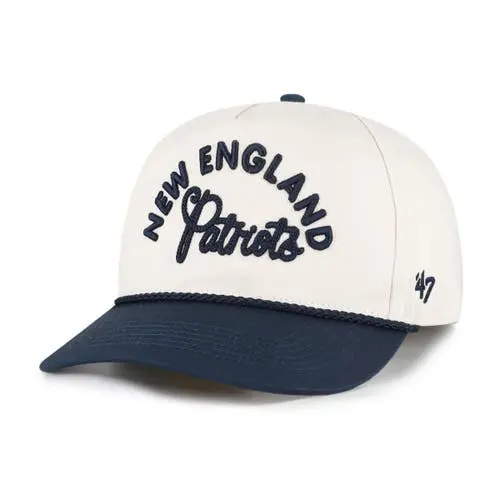 '47 47 New England Patriots Rope Script Hitch Adjustable Cap - Natural