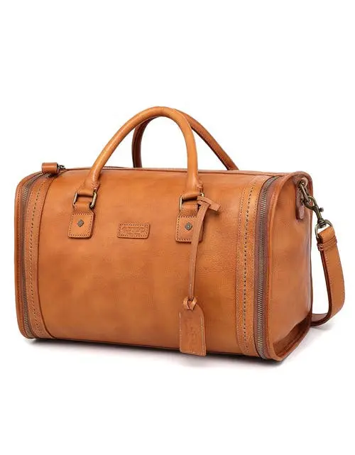 OLD TREND Nomad Genuine Leather Spacious Overnight Weekender