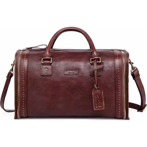 OLD TREND Nomad Genuine Leather Overnight Weekender Bag - Chestnut