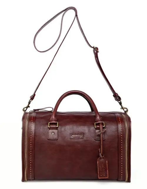 OLD TREND Nomad Genuine Leather Overnight Weekender Bag