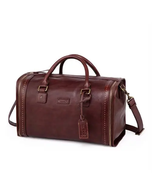 OLD TREND Nomad Genuine Leather Overnight Weekender Bag