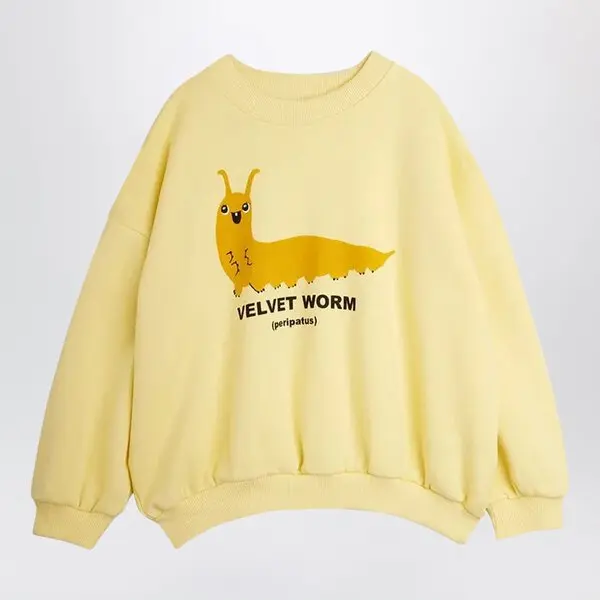 MINI RODINI Cotton Crewneck Sweatshirt With Graphic Print - Yellow