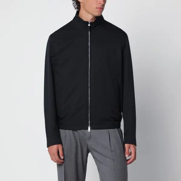 Zegna Navy Zip-up Jacket