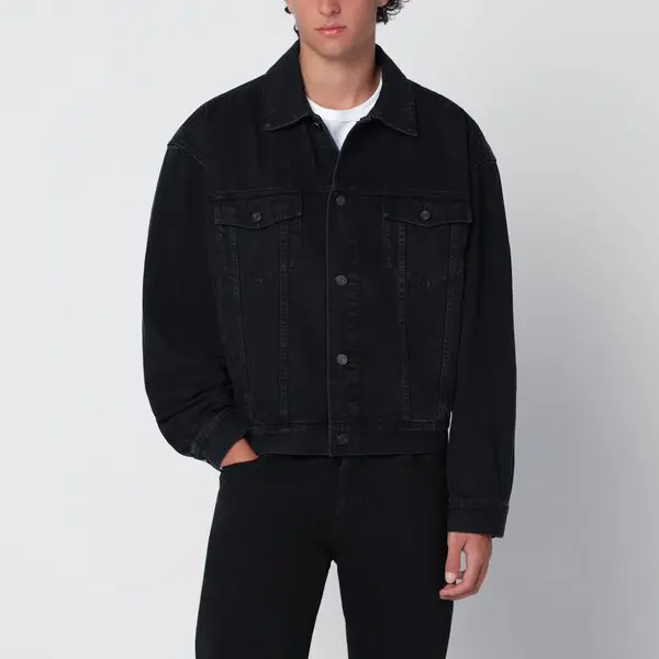 Saint Laurent Washed Denim Jacket - Black