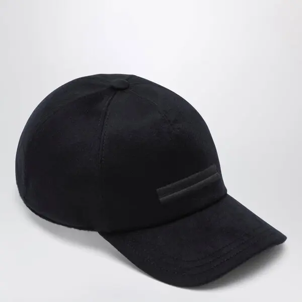Zegna Dark Baseball Cap In Wool