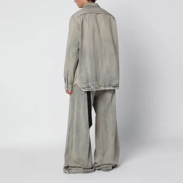 Rick Owens Wide-leg Trousers In Mineral Washed Denim