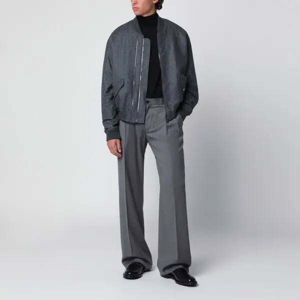 Dolce & Gabbana Mélange Zip-up Bomber Jacket In Wool