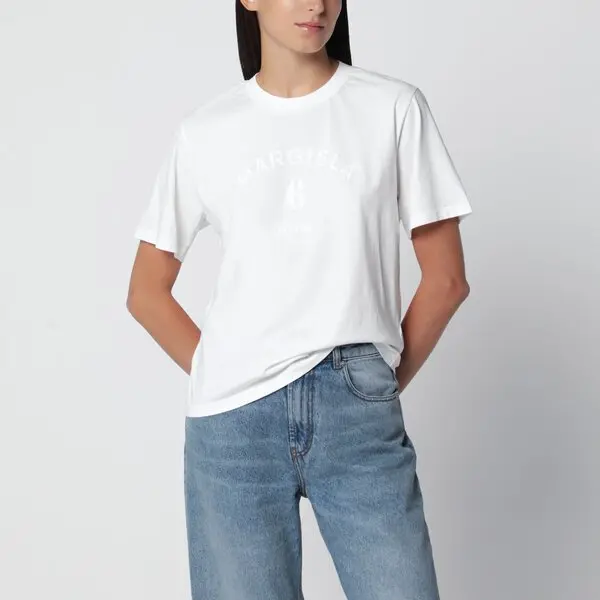 MAISON MARGIELA Cotton T-shirt With Logo Print - White