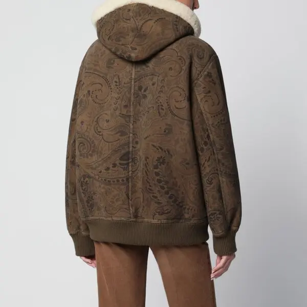 Etro Leather Jacket With Paisley Print