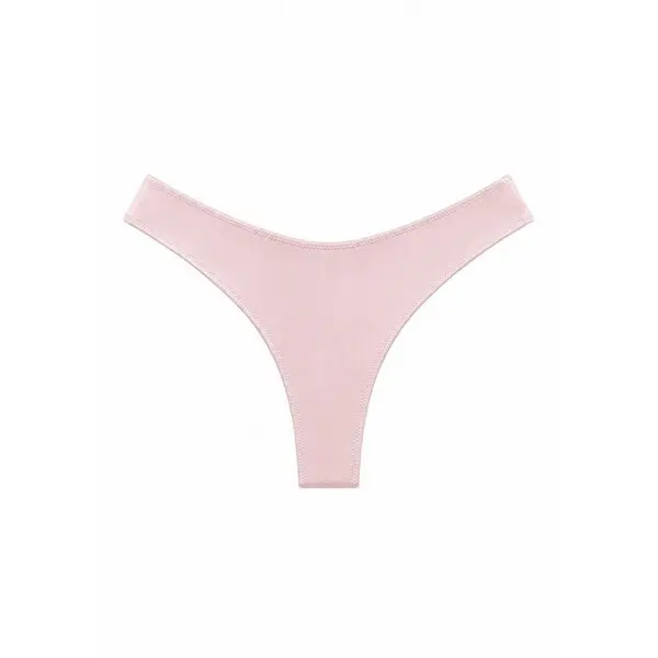 MONTCE Pale Blush Silkie Lulu Zig-zag Stitch Bikini Bottom - Pink