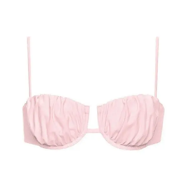 MONTCE Pale Blush Silkie Petal Bikini Top - Pink