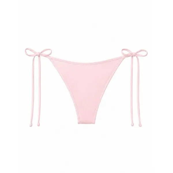 MONTCE Pale Blush Silkie Binded Tie-up Bikini Bottom - Pink