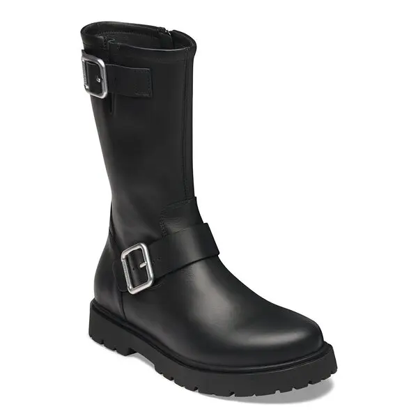BIRKENSTOCK Highwood Mid Buckle Natural Leather - Black