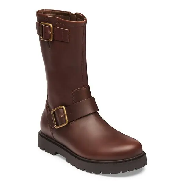 BIRKENSTOCK Highwood Mid Buckle Natural Leather Boots - Carafe