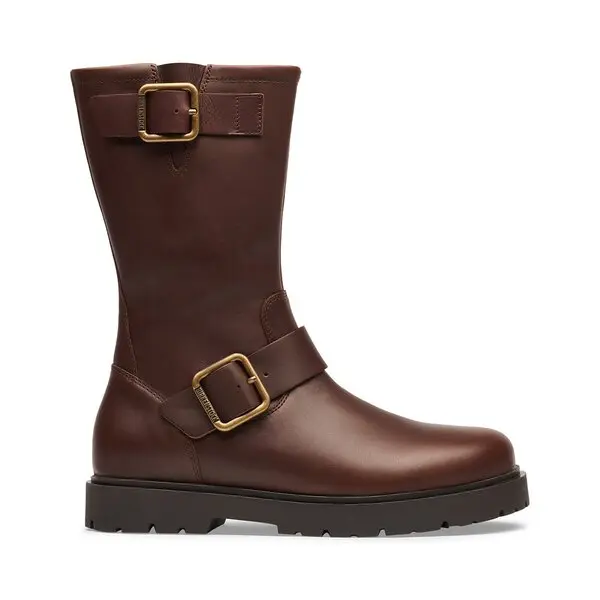 BIRKENSTOCK Highwood Mid Buckle Natural Leather Boots - Carafe