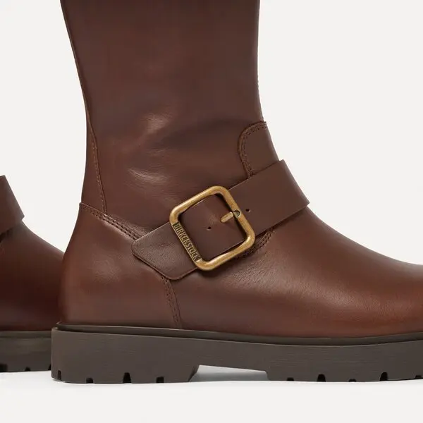 BIRKENSTOCK Highwood Mid Buckle Natural Leather Boots - Carafe