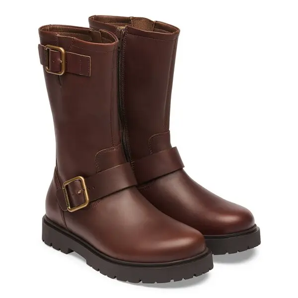BIRKENSTOCK Highwood Mid Buckle Natural Leather Boots - Carafe