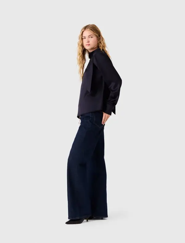 Maje High-neck Satin Top