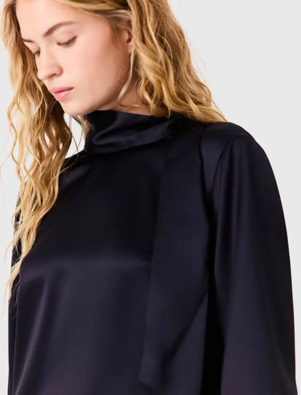 Maje High-neck Satin Top