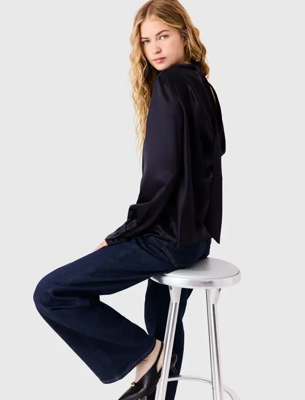 Maje High-neck Satin Top