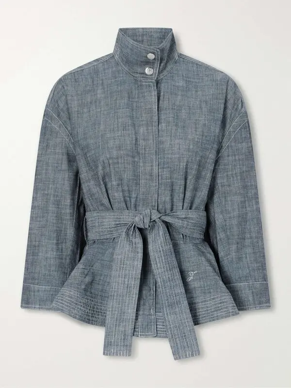 Jacquemus La Veste Cabana Belted Cotton Jacket - Gray