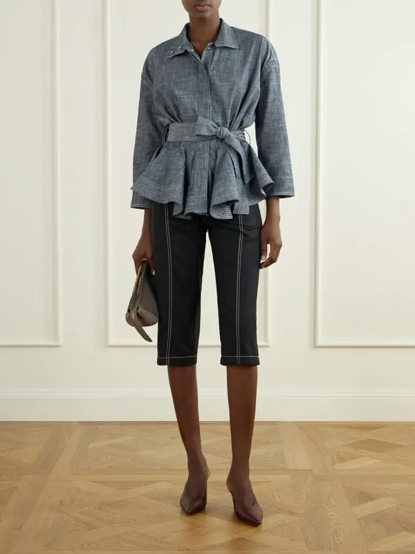Jacquemus La Veste Cabana Belted Cotton Jacket - Gray