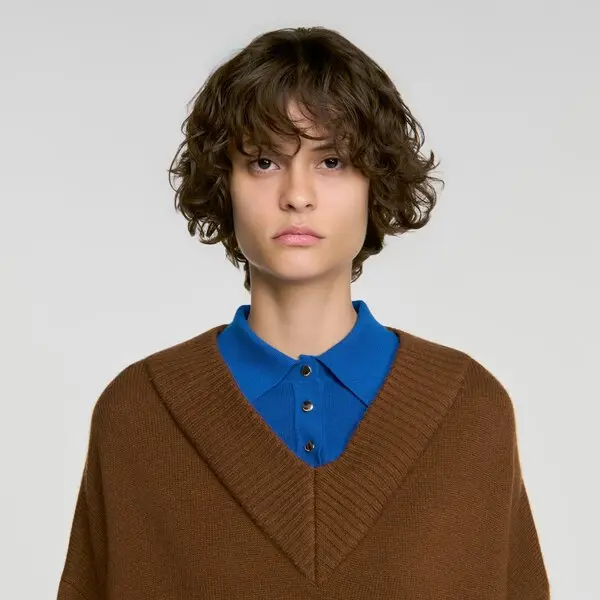 Sandro 2-in-1 Wool And Cashmere Sweater