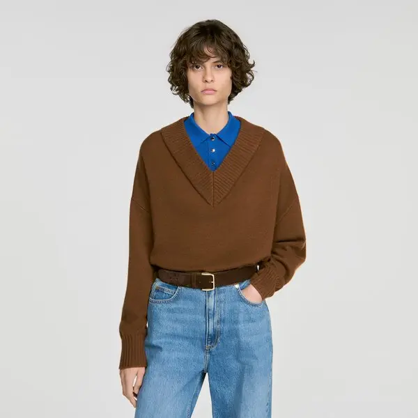 Sandro 2-in-1 Wool And Cashmere Sweater