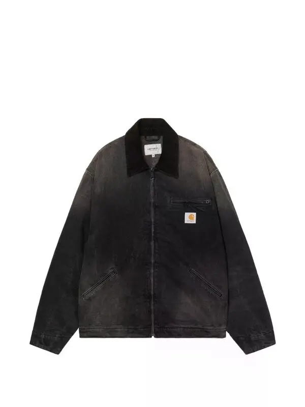 Carhartt Work In Progress Og Detroit Corduroy-collar Faded Jacket - Black