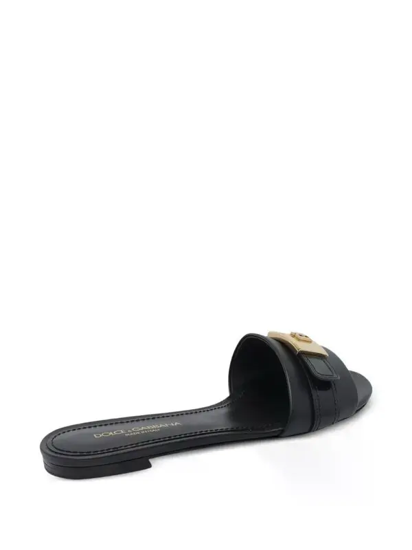 Dolce & Gabbana Logo-plaque Leather Sandals