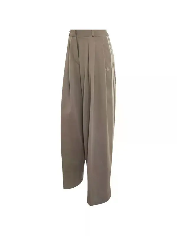 Adidas Pleated Side-stripe Trousers - Neutrals