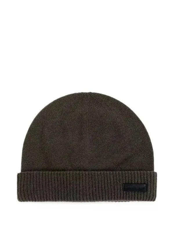 Emporio Armani Logo-patch Cashmere Beanie Hat