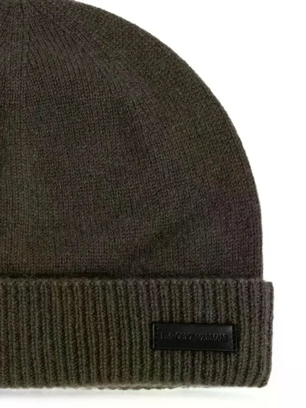 Emporio Armani Logo-patch Cashmere Beanie Hat