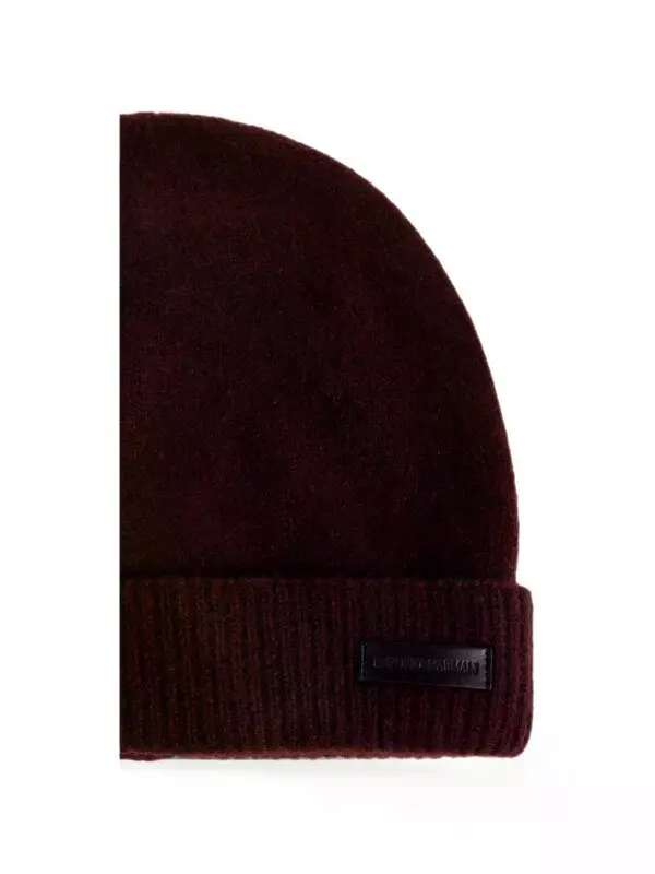 Emporio Armani Logo-patch Cashmere Beanie Hat