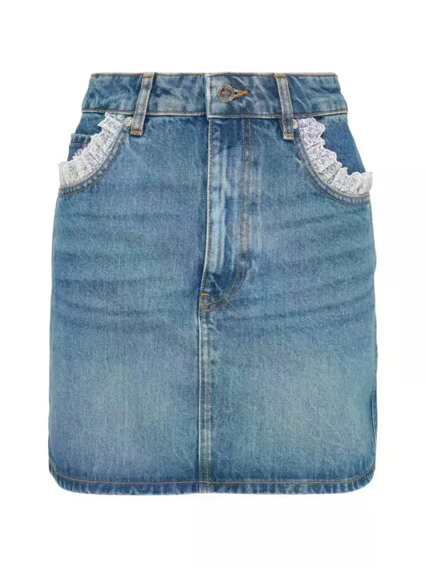 GANNI Skirt In Rigid Denim - Blue