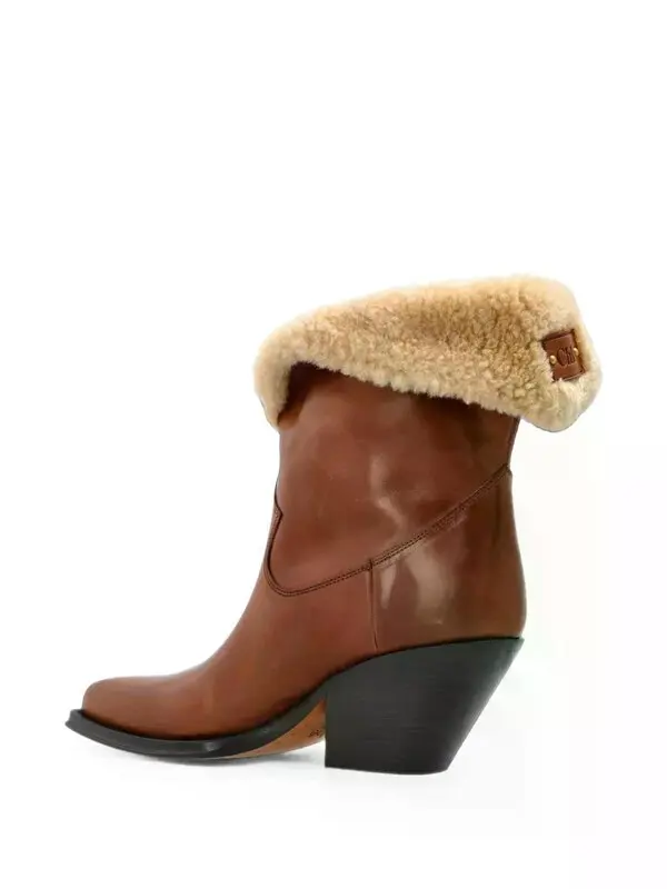 Chloé Azelan Shearling-trim Ankle Boots