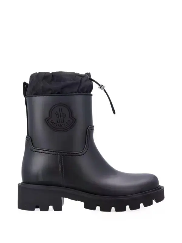 Moncler Kickstream Drawstring-top Logo-patch Ankle Boots - Black