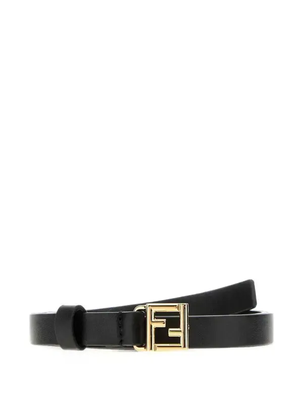 Fendi Ff Buckle Leather Belt - Black