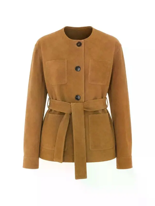 Max Mara Belted Suede Jacket