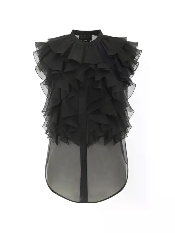 Max Mara Ruffled Silk Shirt
