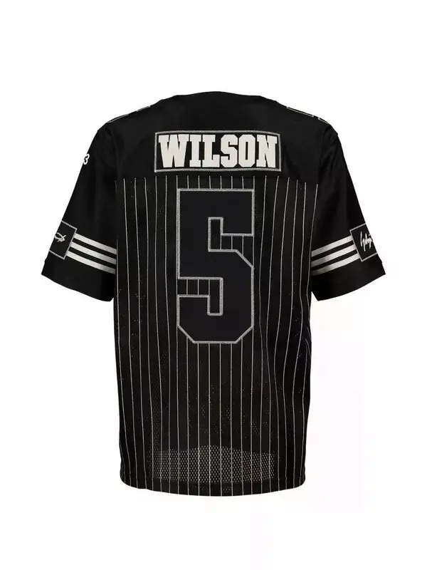 Y3 Pinstripe-print Mesh T-shirt - Black
