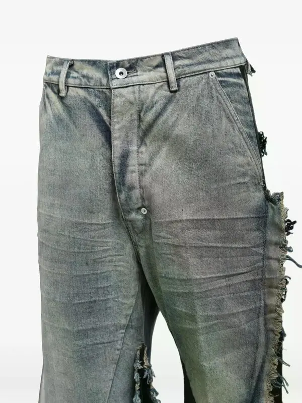 Rick Owens Joris Patchwork Frayed Wide-leg Trousers